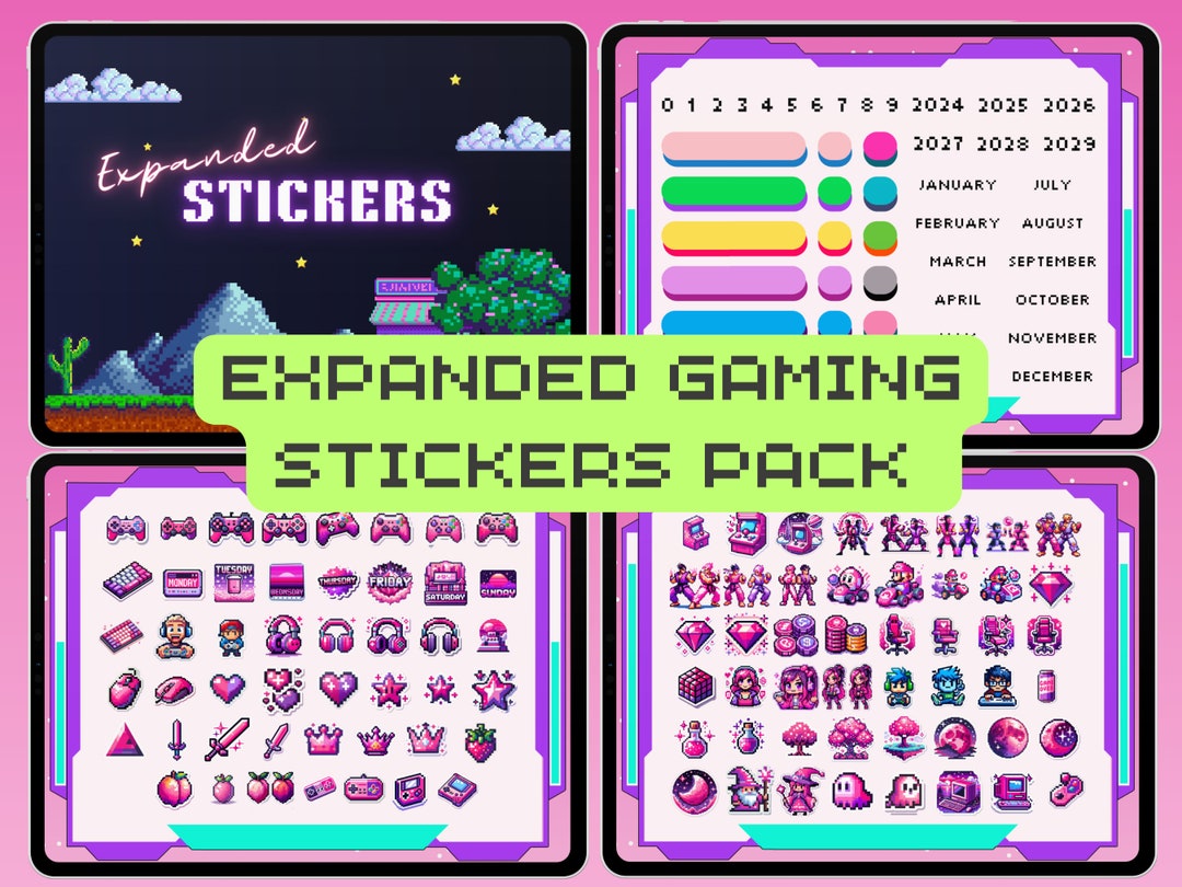 GAMING DIGITAL STICKERS - Digital Stickers for Digital Planners, Gaming ...