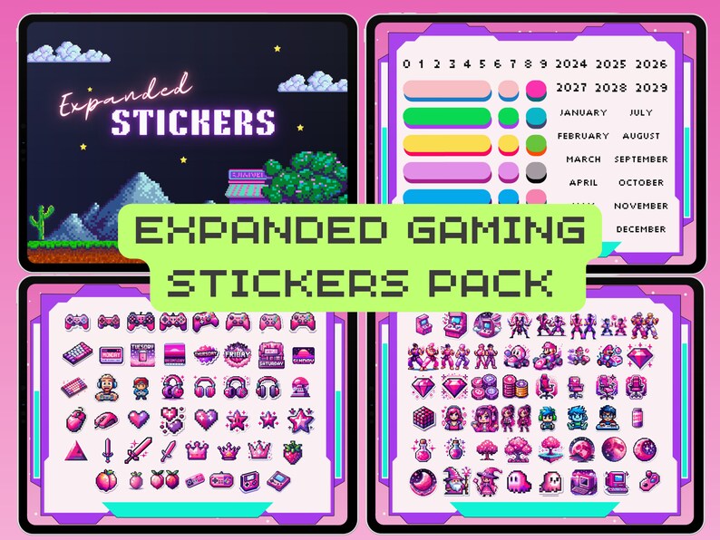 GAMING DIGITAL STICKERS - Digital Stickers for Digital Planners, Gaming ...