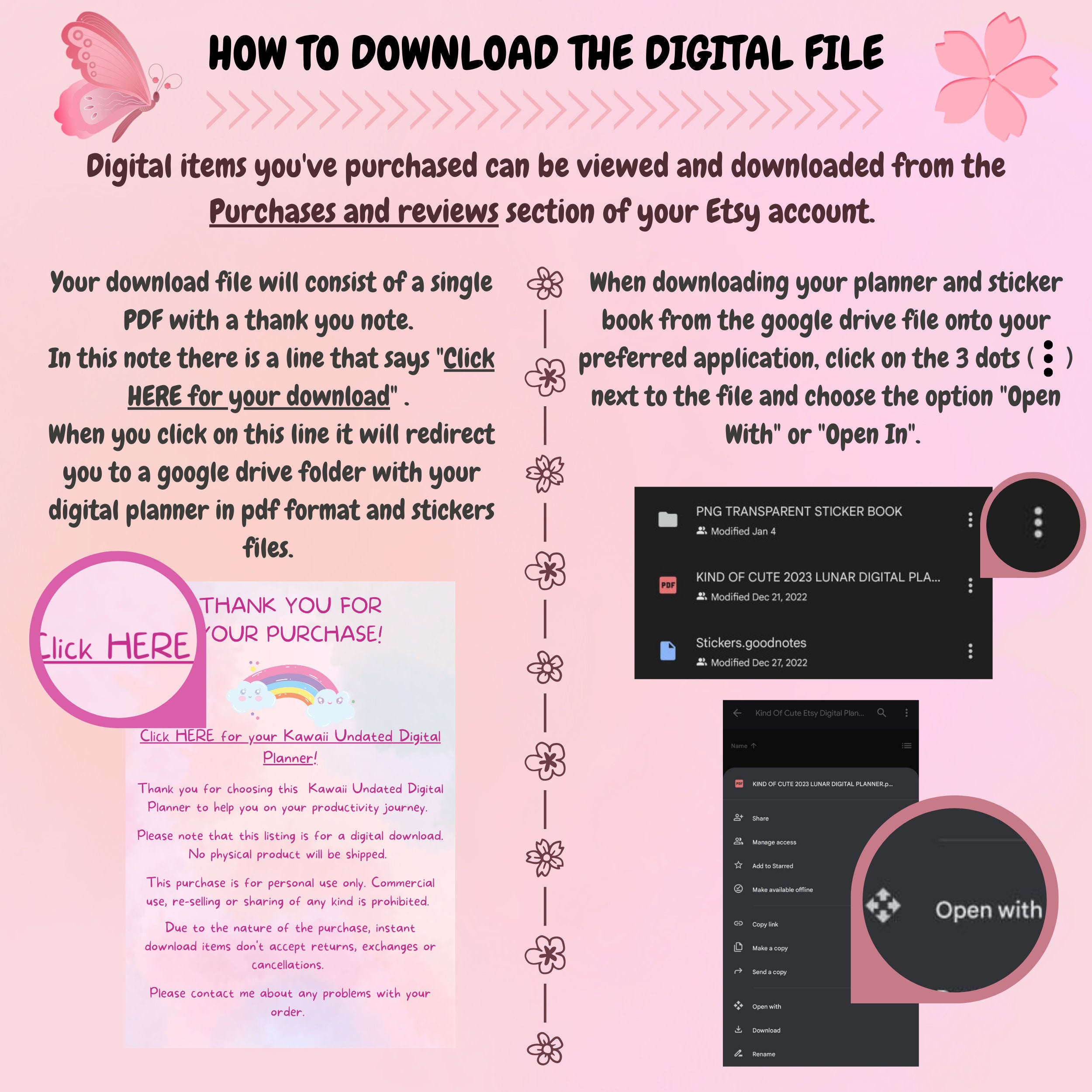 Undated Kawaii Pastel Cute Digital Planner Mid Year Undated iPad ...