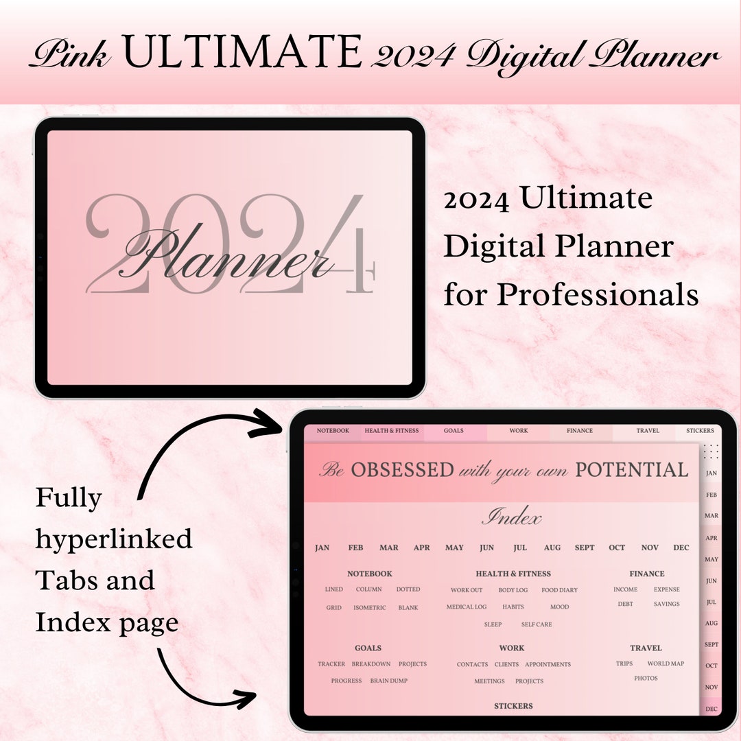 2024 Pink Ultimate Digital Planner 2024 Elegant Girly Pink Ultimate ...