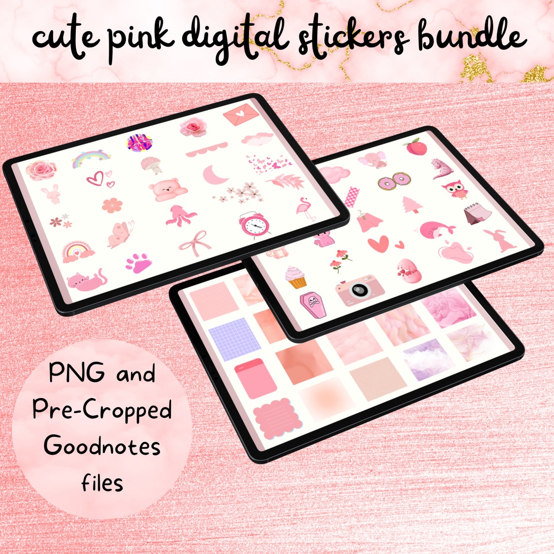 Cute Pink Stickers Digital Download Pink Digital Stickers - Etsy