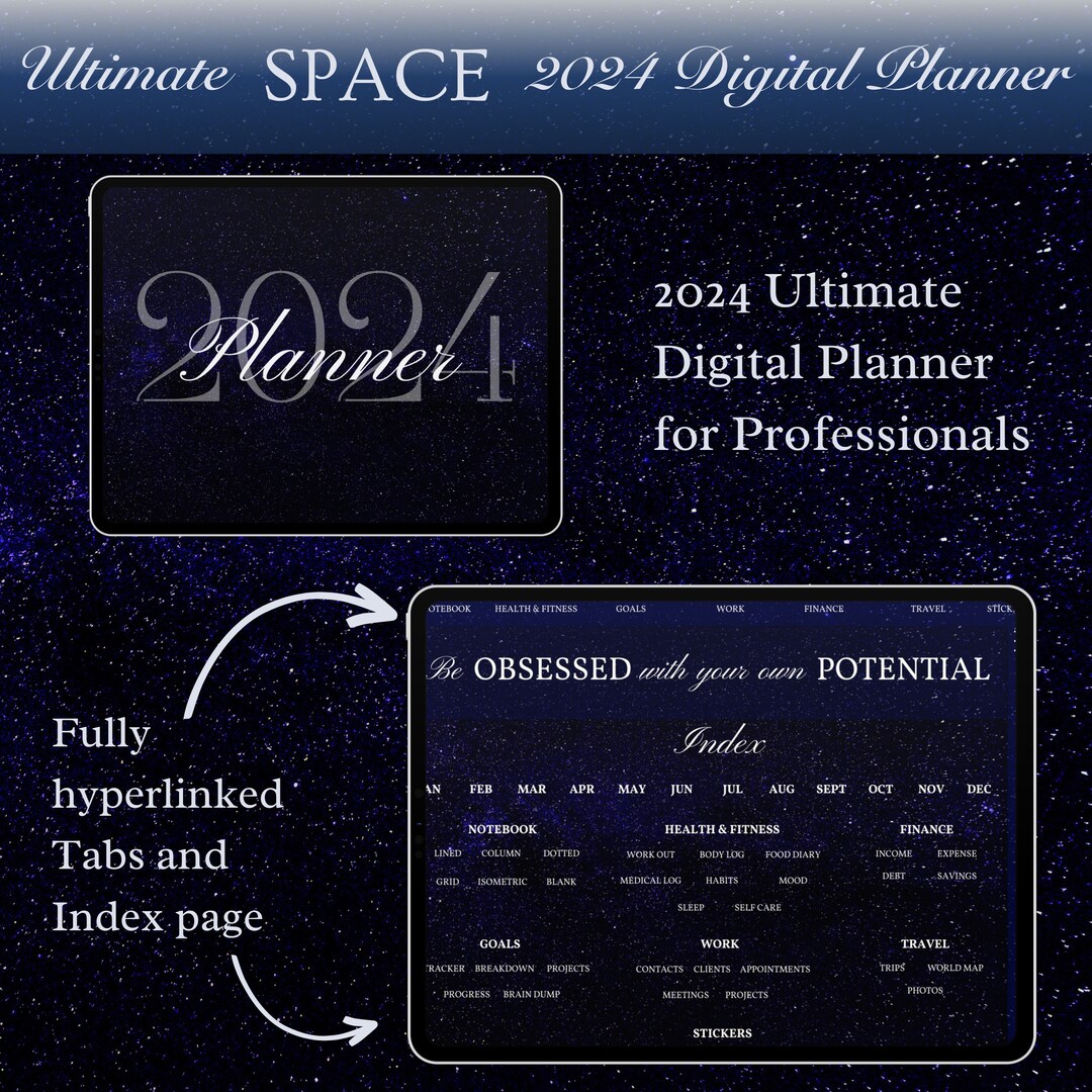 Space Digital Planner 2024 Ultimate Space Digital Planner Galaxy Stars ...
