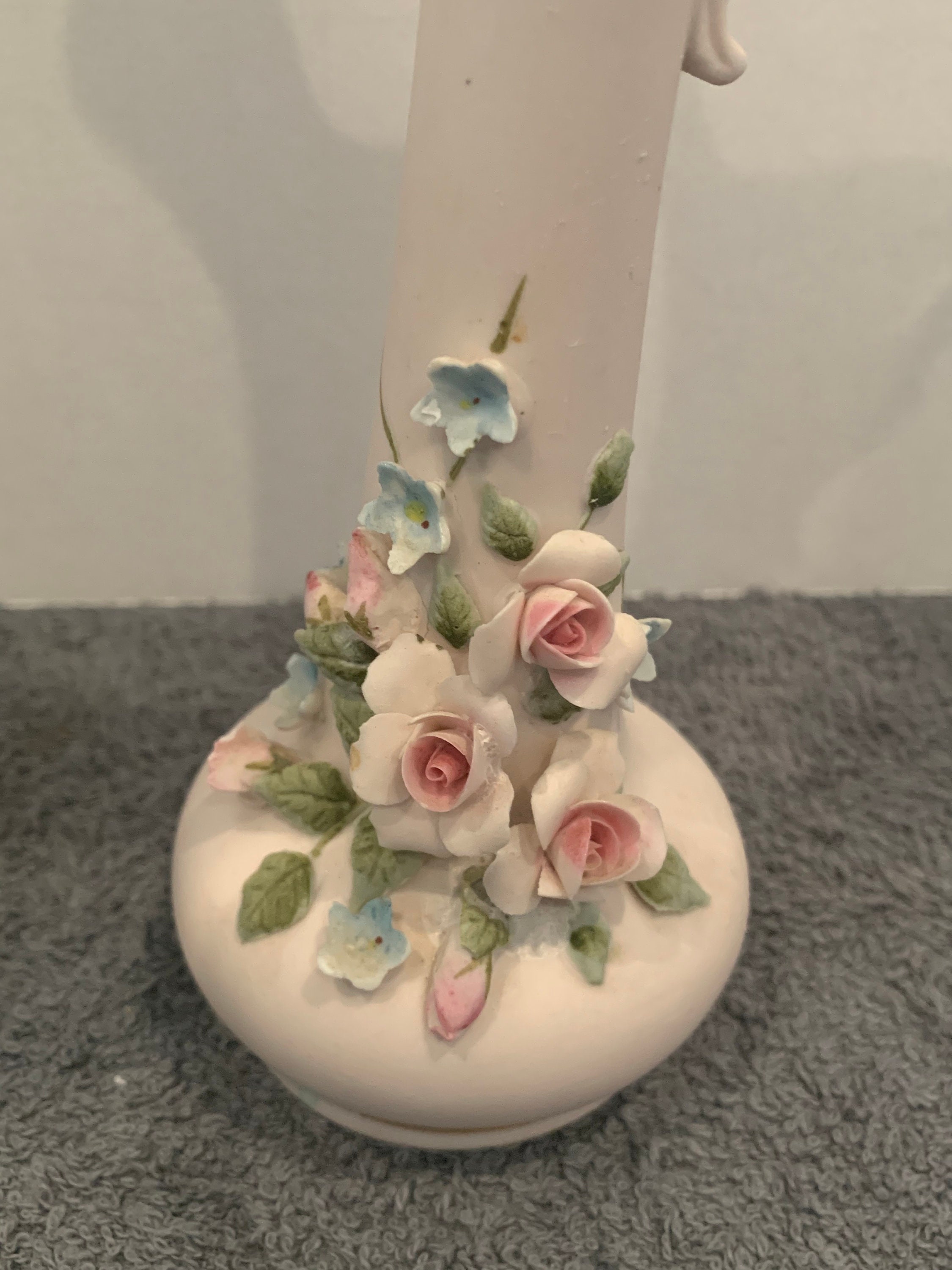 Lefton Hand Painted, Pitcher Style Vase W Sculpted Flowers, Pink, 6.25 ...