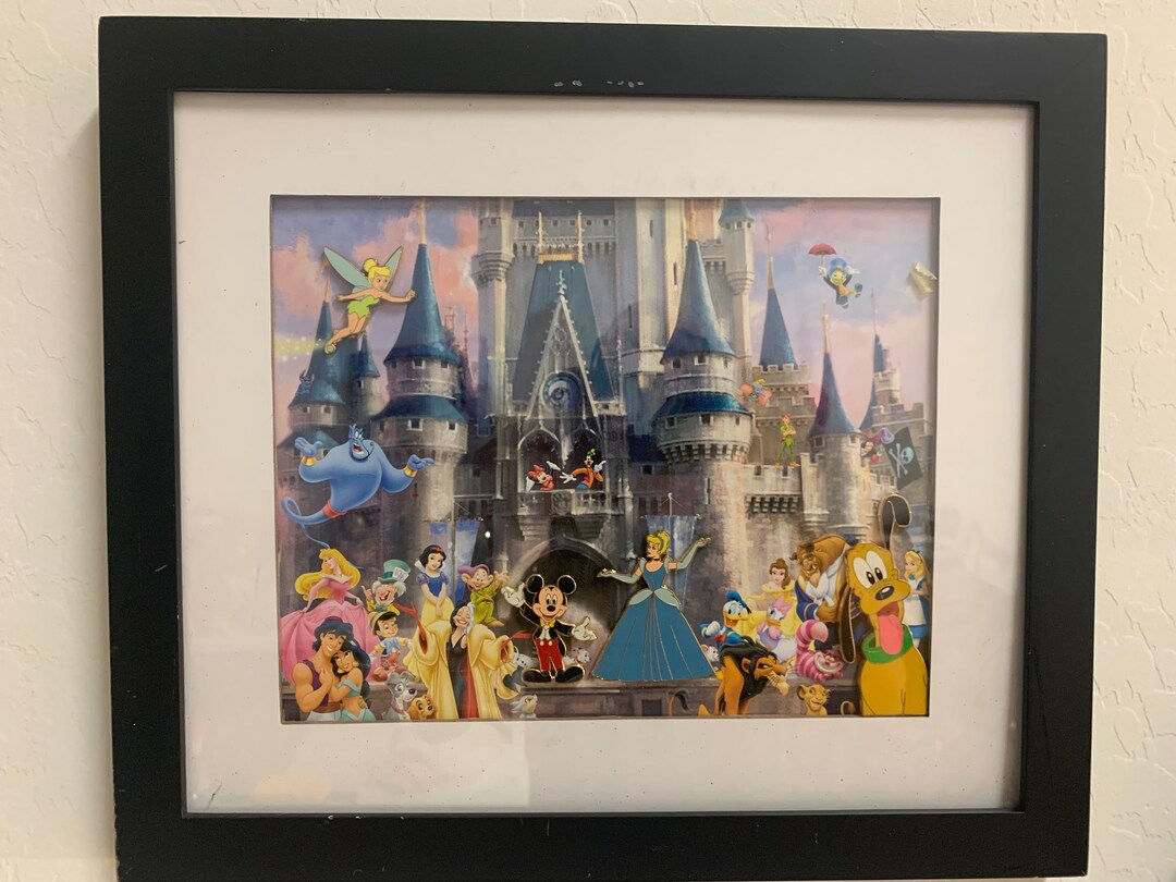 Disney Castle Print and Character Pin Set - Etsy