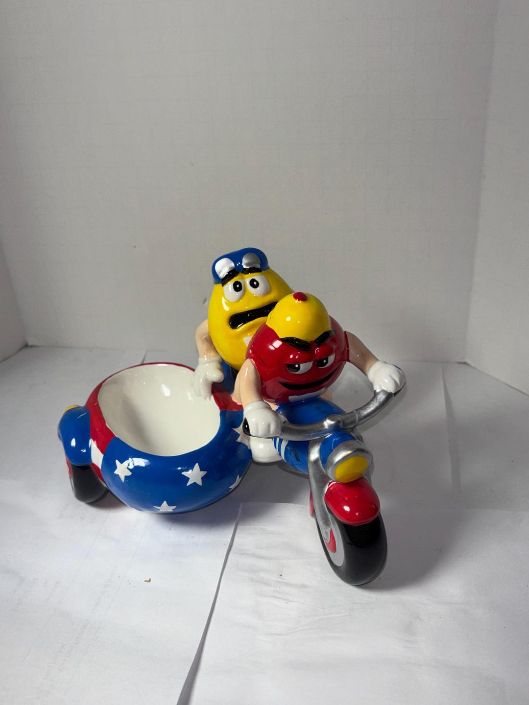 M&m's Motorcycle With Sidecar Candy Dish Ceramic Galerie 2002 Red and ...