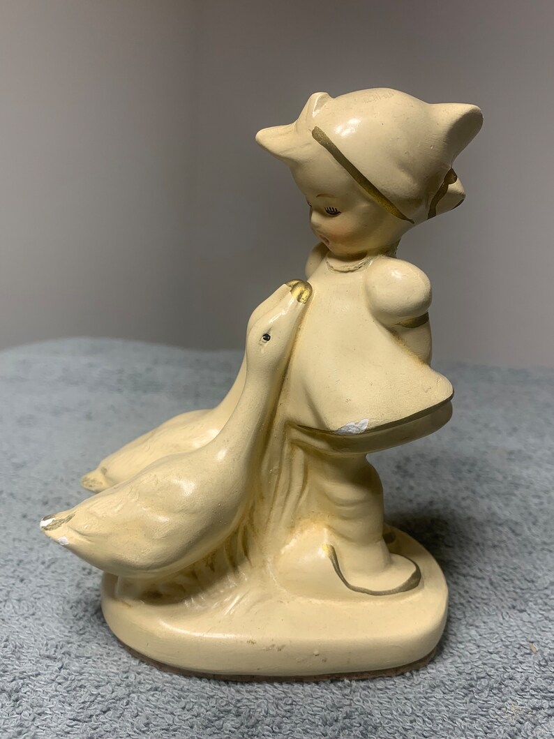 Vintage Coventry Ware Chalk Art Girl With Ducks - Etsy