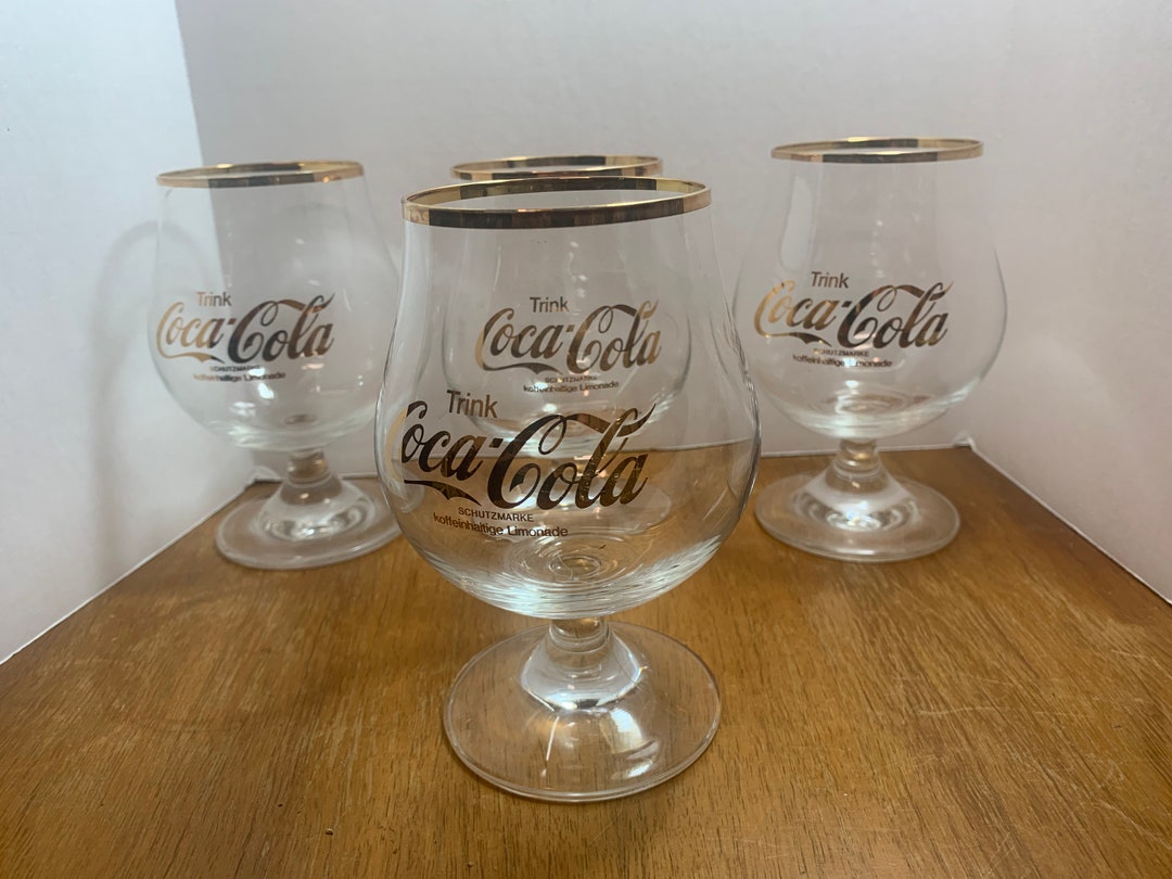 Vintage German Coca Cola Brandy Snifter Glasses: Gold Rim Set of 4 - Etsy