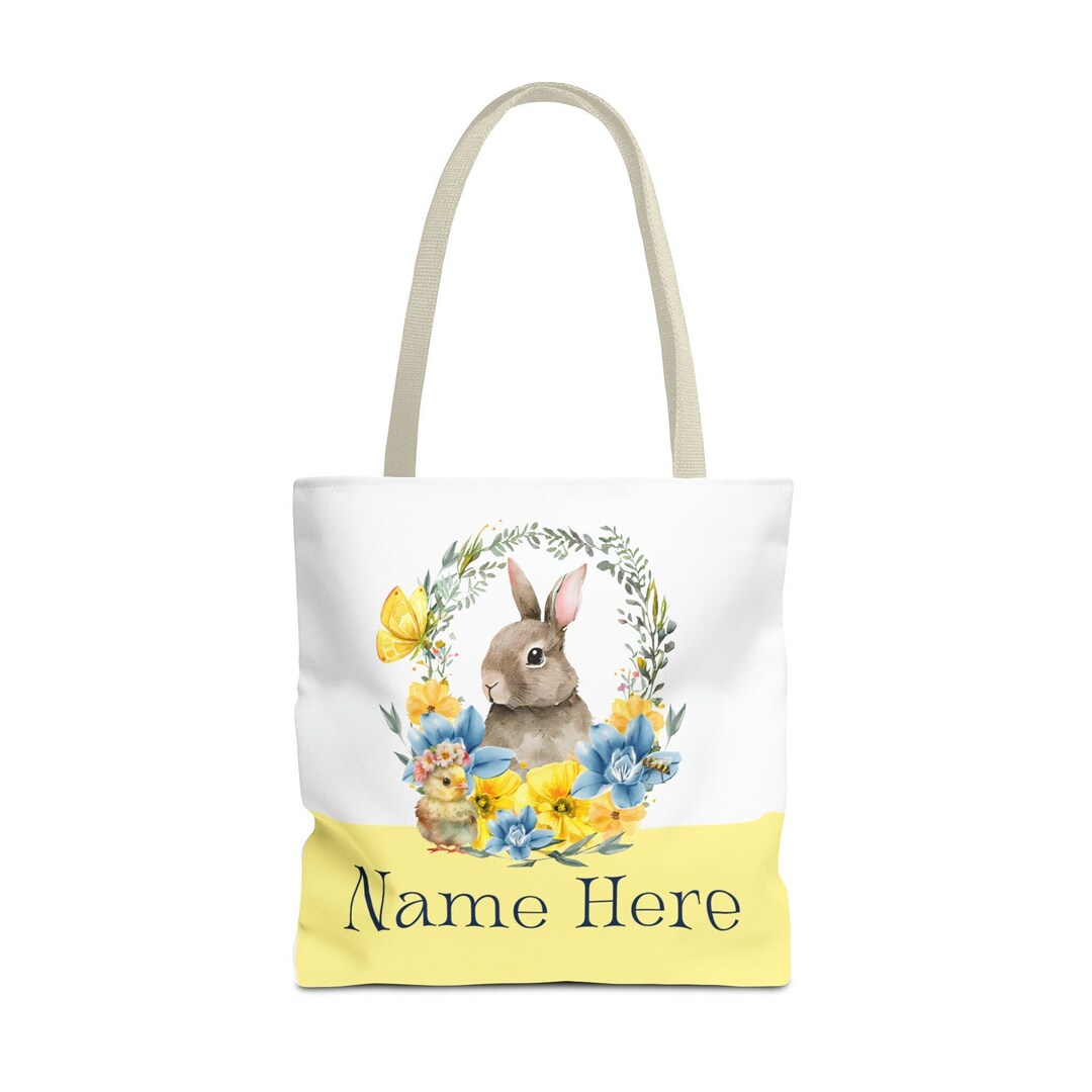 Personalized Easter Tote Bag-yellow, Eco-friendly Easter Basket ...