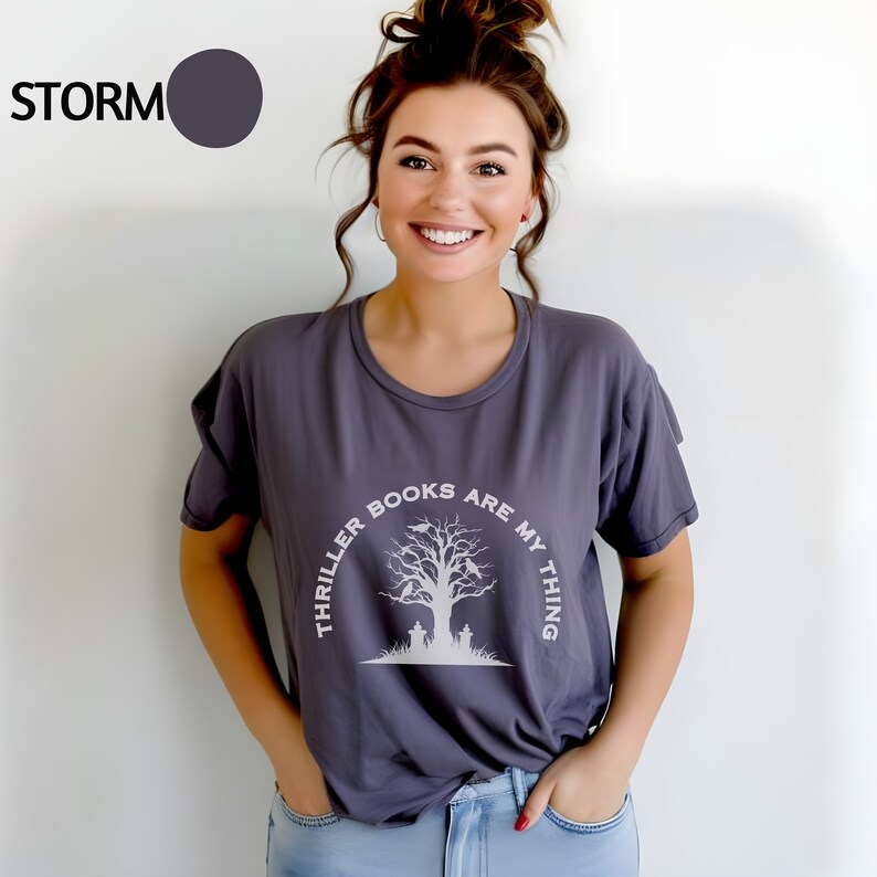 Thriller Book Tshirt for Book Lover, Goth Horror Scene Graphic Tee ...