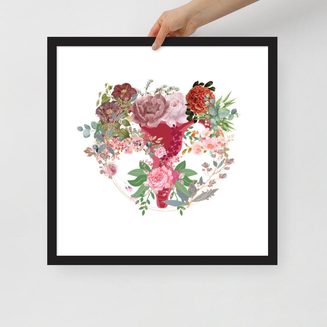 Beautifully Female Reproductive System, Flowering Uterus Wall Art ...