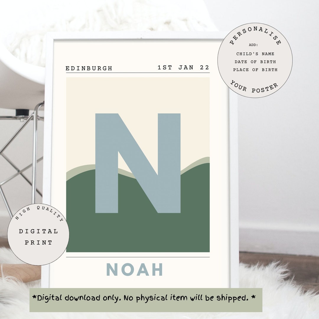 Personalised Print Custom Name Printable Retro Print - Etsy