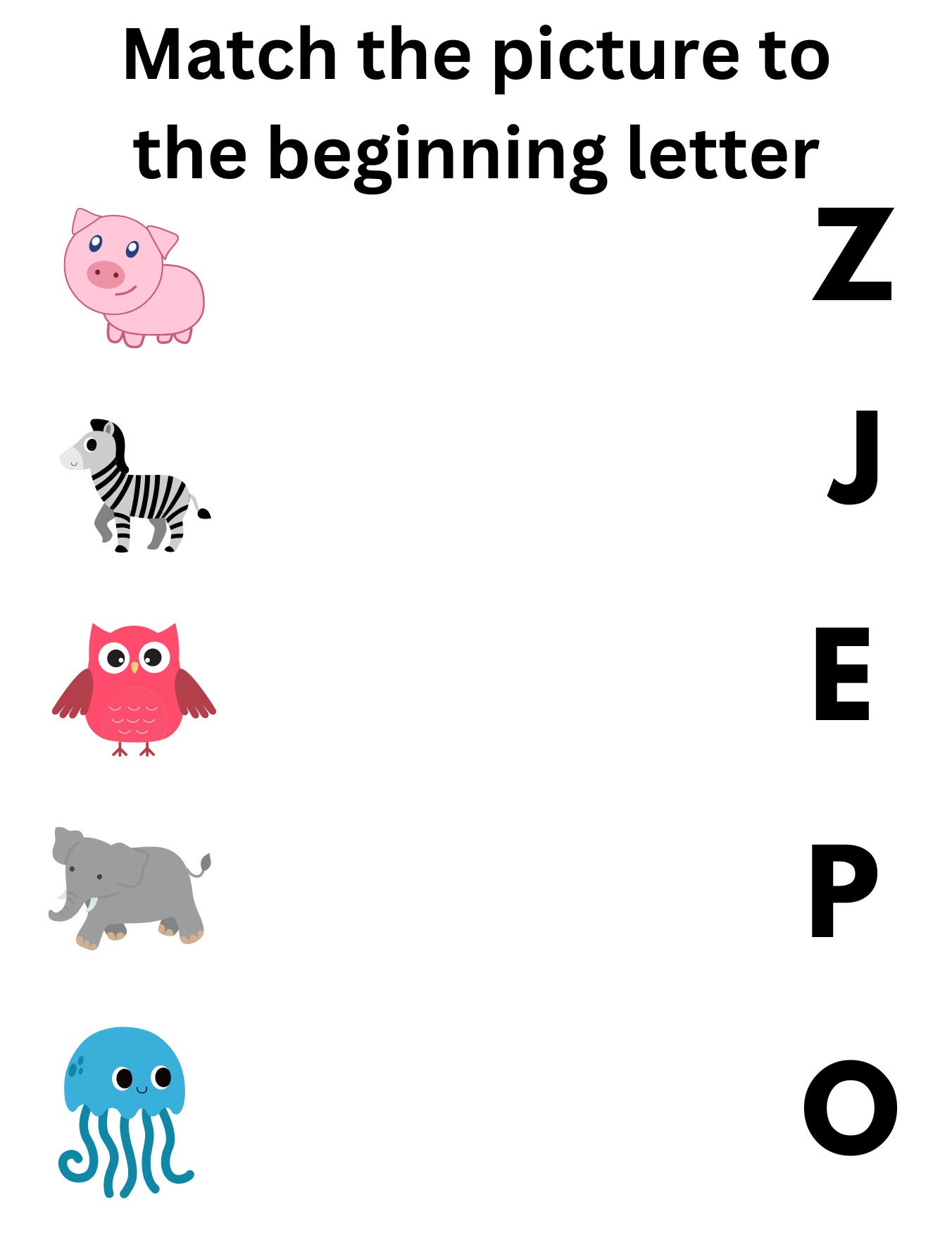 Letter Matching Worksheet - Etsy