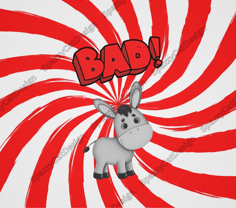 Bad Ass Donkey 20 Oz Skinny Tumbler PNG Sublimation Design, Digital ...