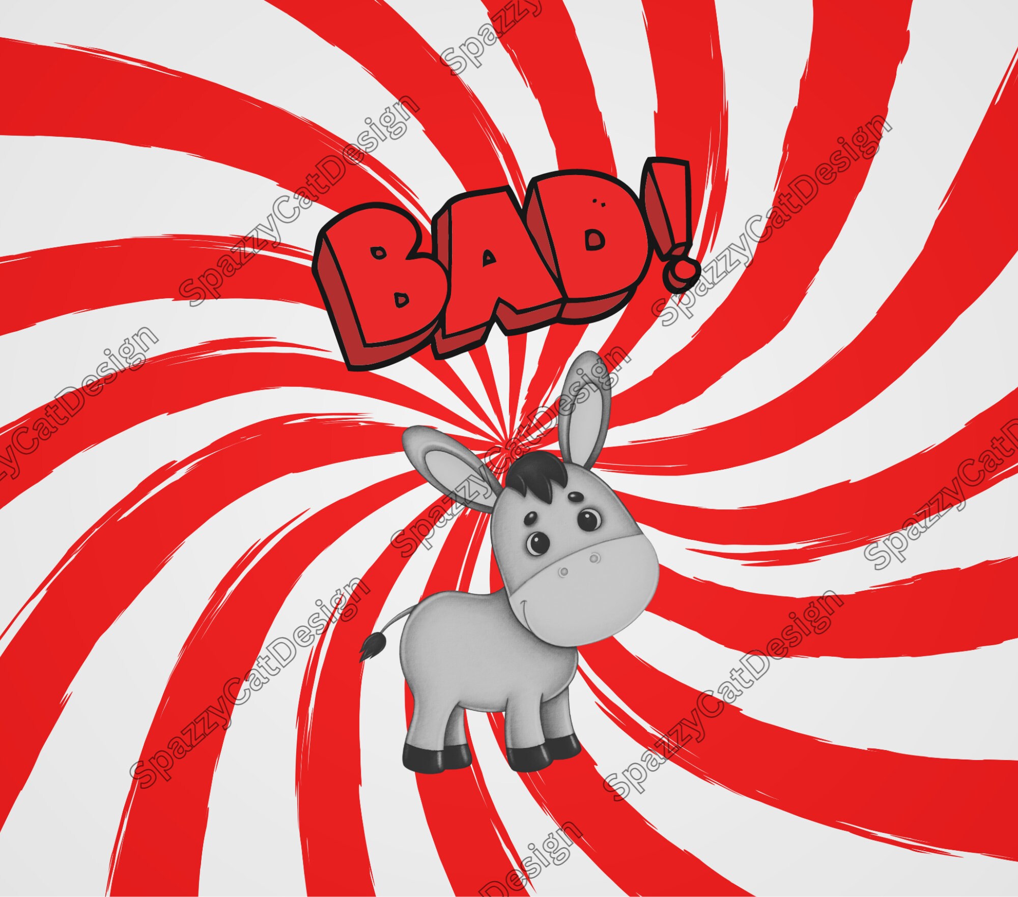 Bad Ass Donkey 20 Oz Skinny Tumbler PNG Sublimation Design, Digital ...