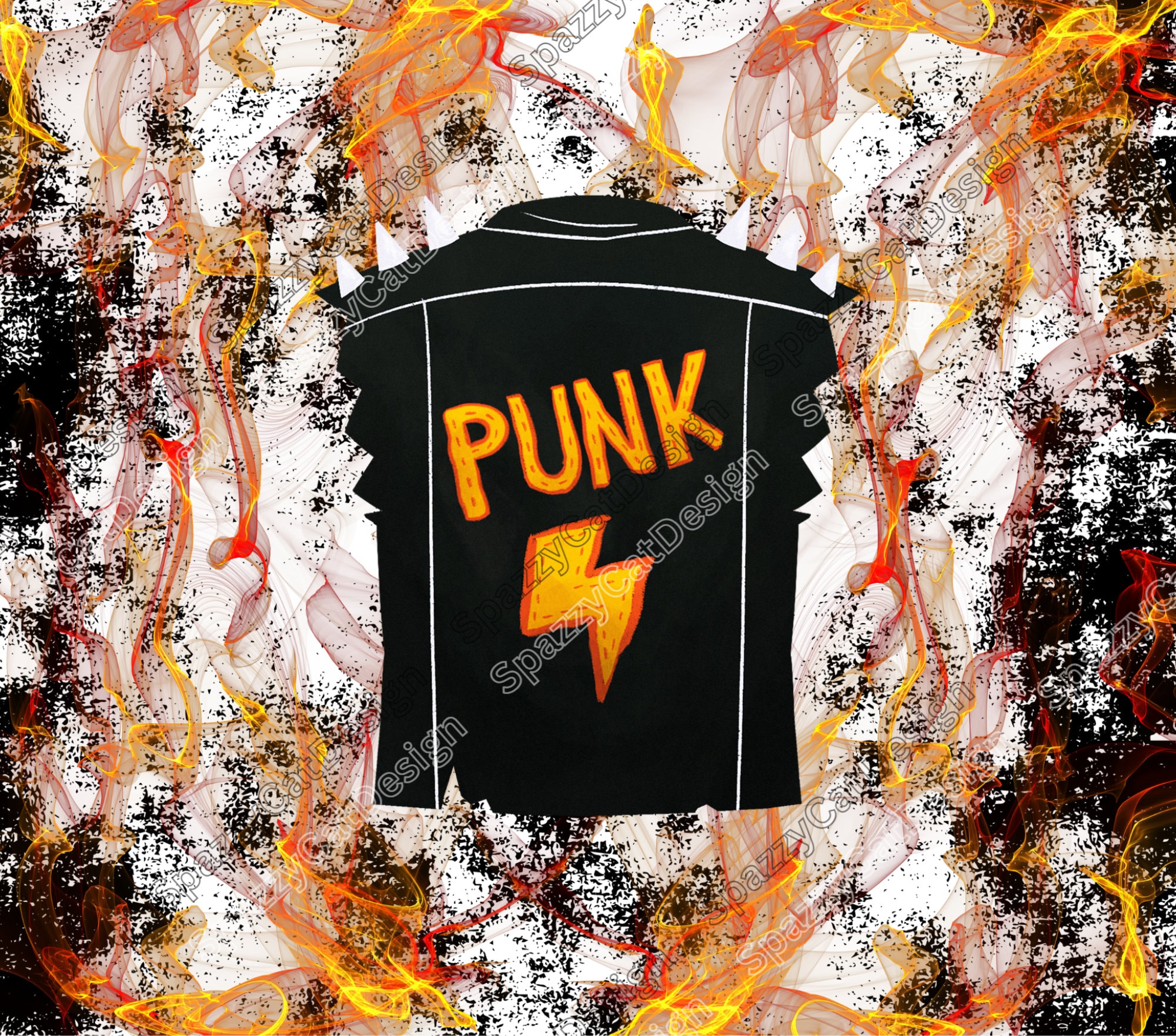 Punk Shirt Flames 20 Oz Skinny Tumbler PNG Sublimation Design Digital ...