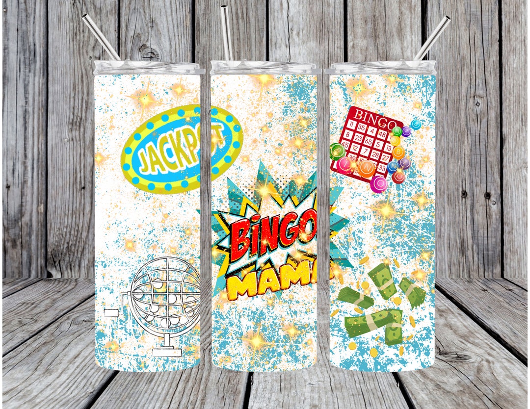 Bingo Mama 20 Oz Skinny Tumbler PNG Sublimation Design, Digital ...