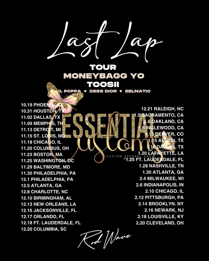 Rod Wave Updated Last Lap 2024/2025 Tour Dates PNG - Etsy