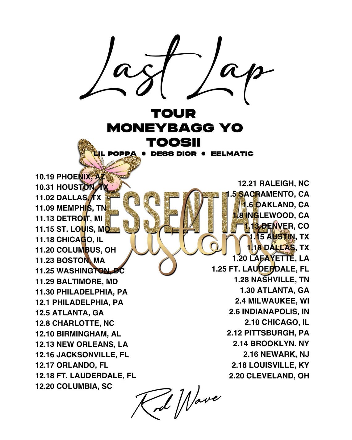 Rod Wave Updated Last Lap 2024/2025 Tour Dates PNG - Etsy