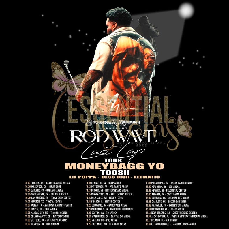 Rod Wave Last Lap 2024 Tour Dates PNG PNG - Etsy