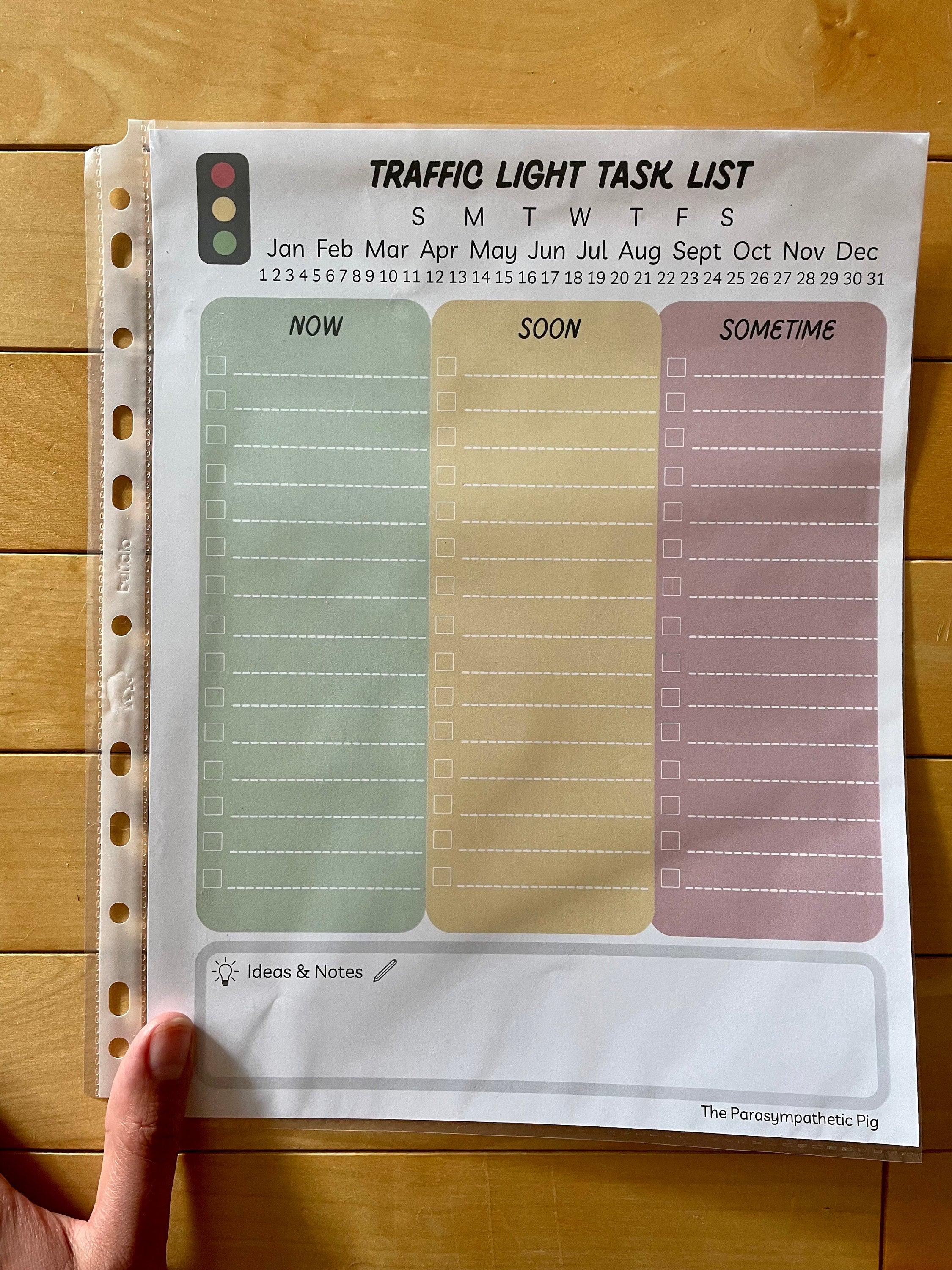ADHD To-do List Template: Traffic Light Daily Planner (PDF Download) - Etsy