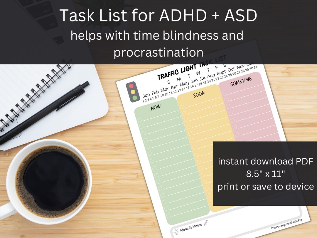 ADHD to Do List Traffic Lights Adhd Task List, Neurodivergent Task List ...