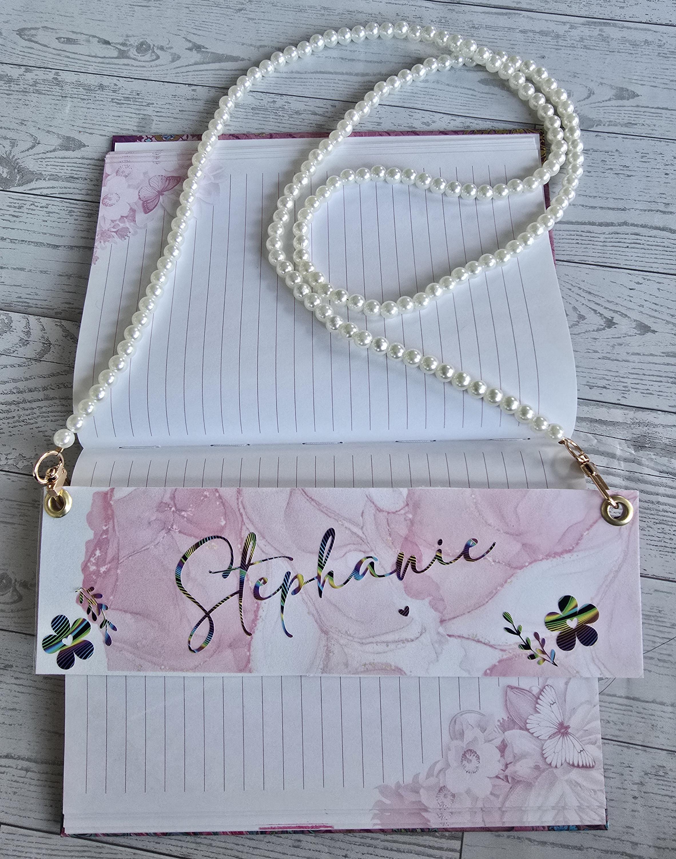 Personalized Name Bookmark With Pearl Chain, Hands-free Book Carrier - Etsy