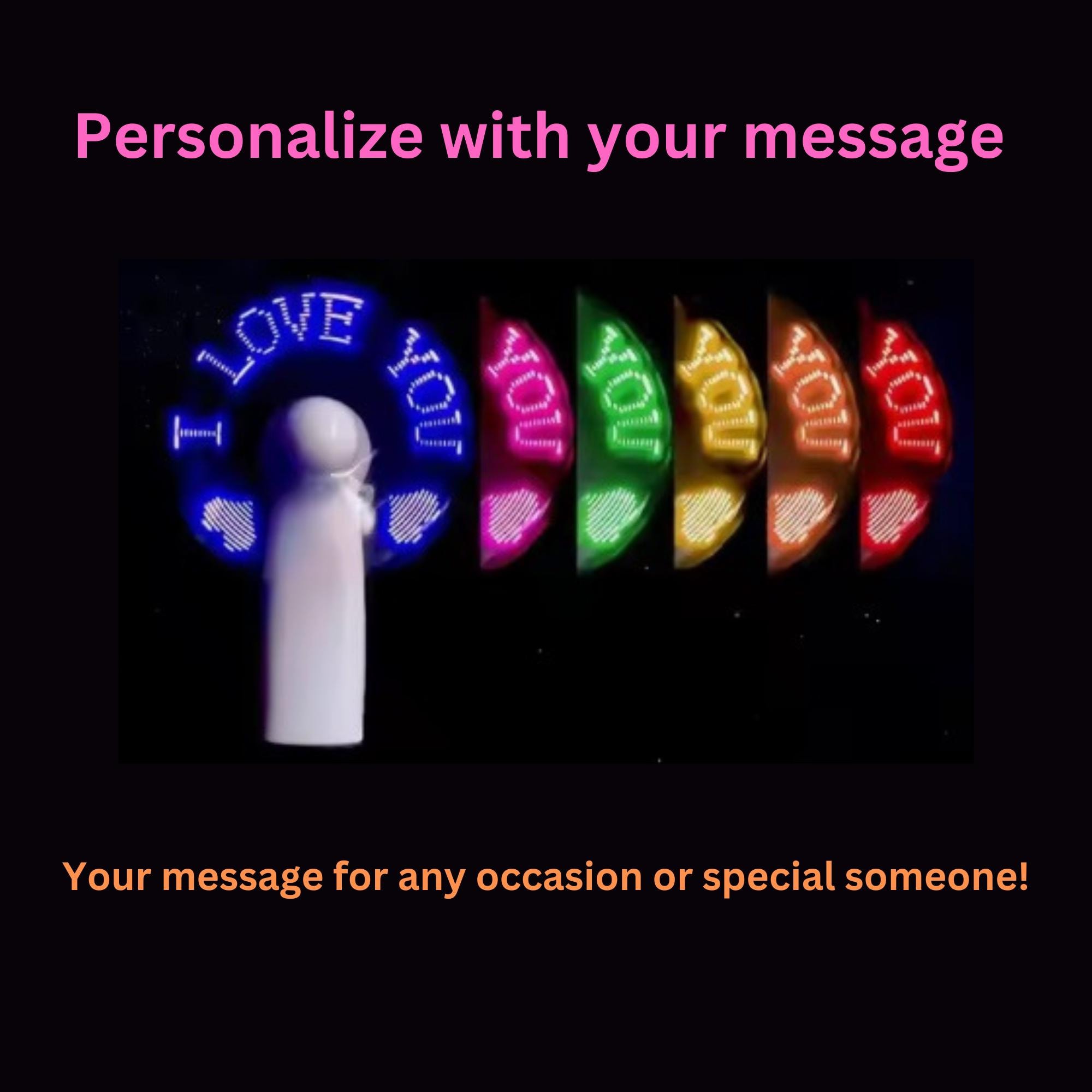 Personalized LED Message Fan: Custom Light-up Party Favor - Etsy