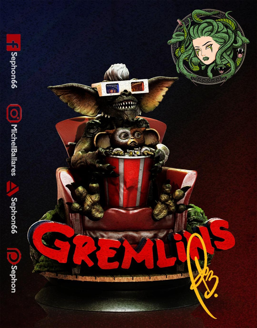 3D Printed Gremlins Model, Unpainted Resin Figure - Etsy
