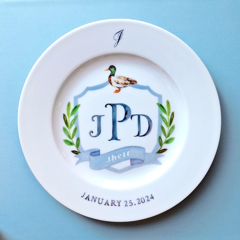 Monogram Plate Painted - Etsy