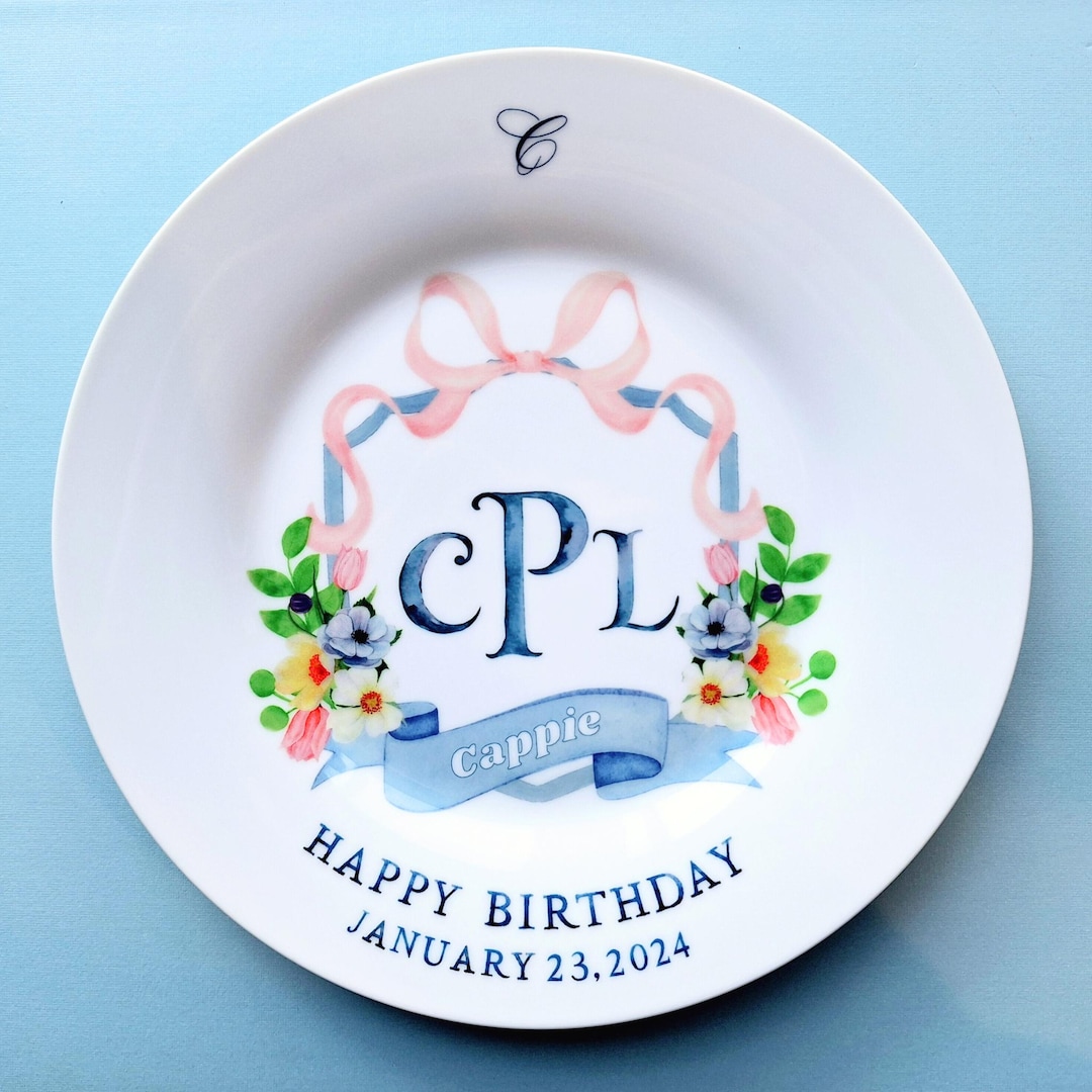 Birthday Plate for Girls Personalized Ceramic Birthday Plate With Pink ...