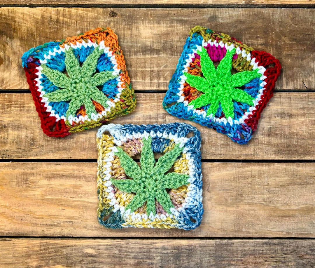 Marijuana Leaf Granny Square Crochet Pattern (PDF Pattern) - Etsy