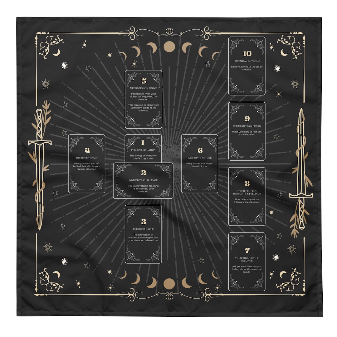 Tarot Spread Cloth With Celtic Cross | Tarot Reading Cloth | Learn ...