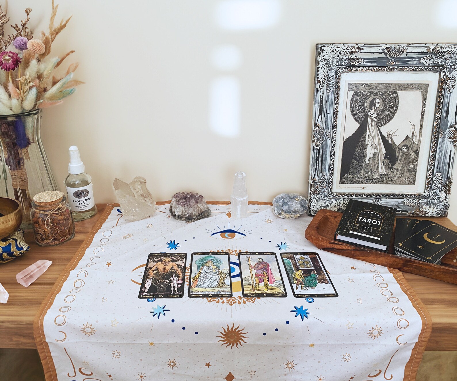 Evil Eye Tarot Cloth | Tarot Mat | Tarot Spread Cloth | Tarot Reading ...