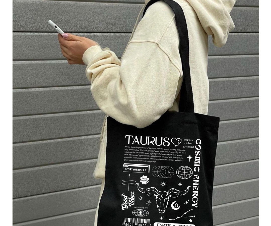 Taurus Zodiac Tote Bag, Astrology Y2K Bag With Zodiac Sign, Taurus Gift ...