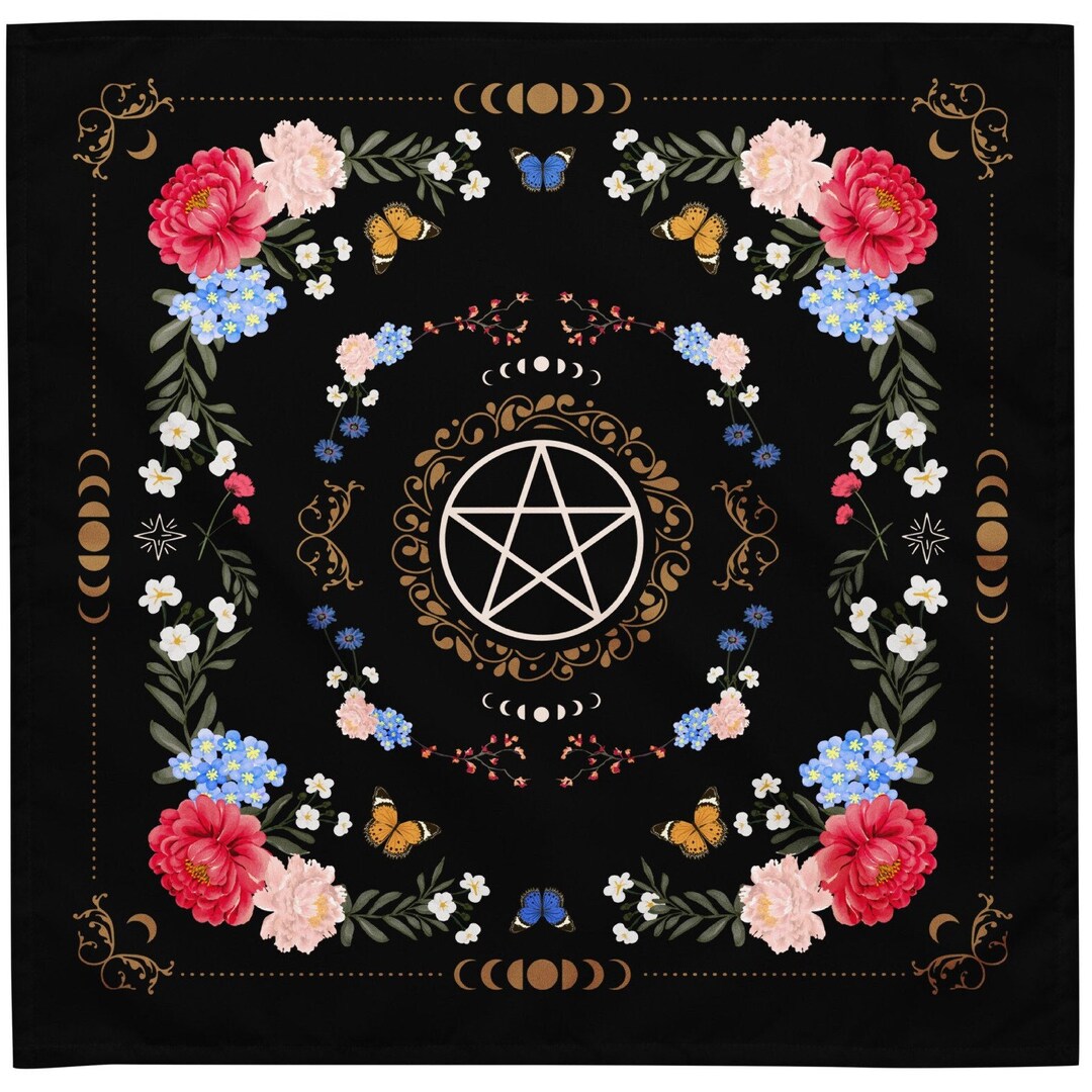 Pretty Botanical Tarot Cloth | Tarot Spread Cloth | Tarot Reading Cloth ...