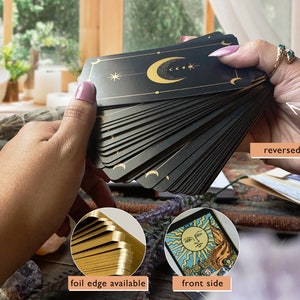Black Tarot Cards Set Tarot Deck With Guidebook and Bag - Etsy