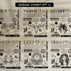 Astrology Y2K Hoodie With Zodiac Sign, Taurus Celestial Sweatshirt ...