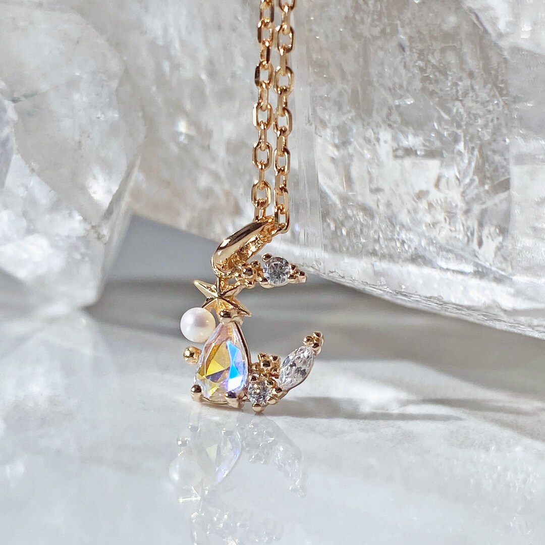 Dainty Moon Necklace Tiny Crescent Moon Necklace Tiny Moon Necklace Delicate Moon Necklace ...