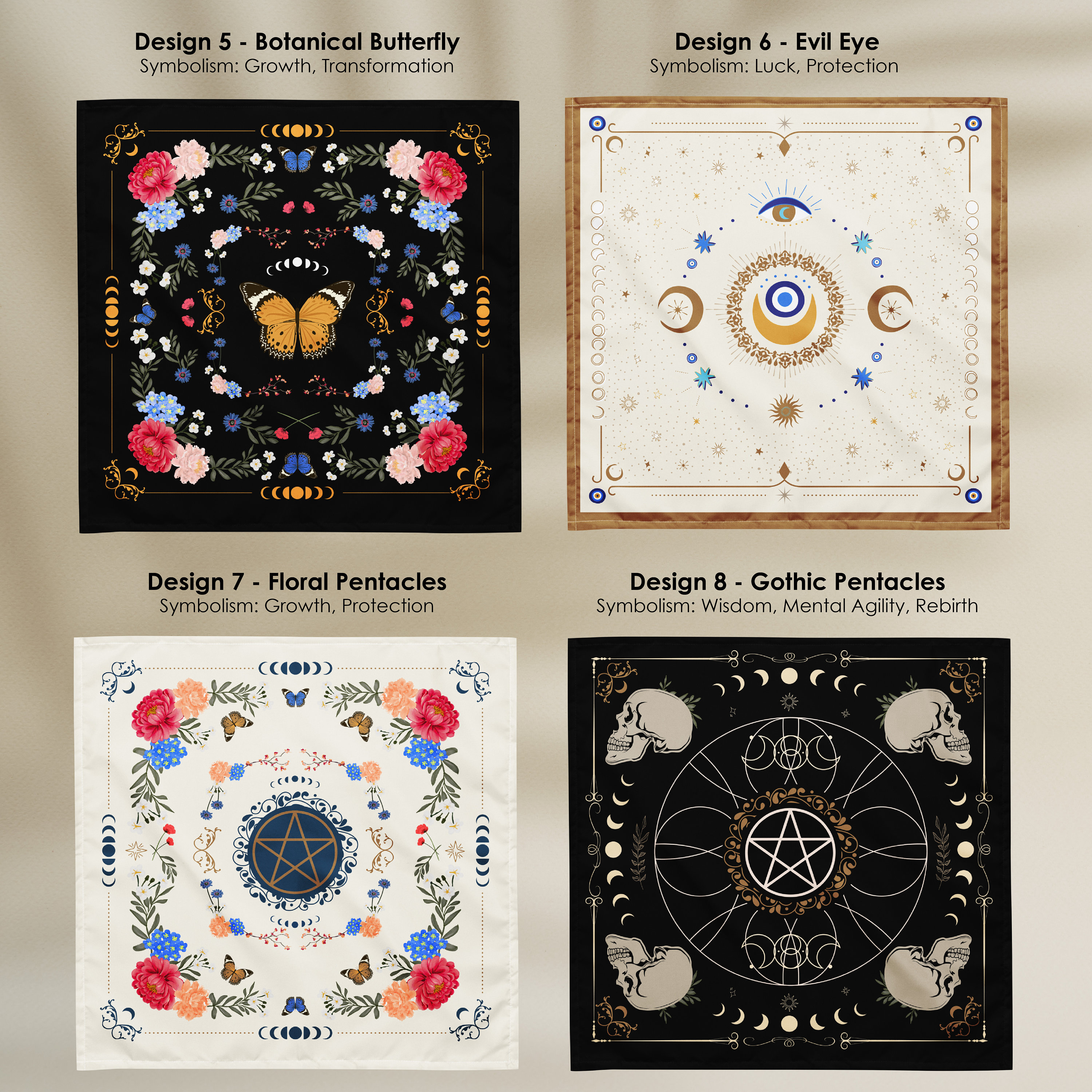 Tarot Spread Cloth With Celtic Cross Spread, Learn Tarot Altar Cloth ...