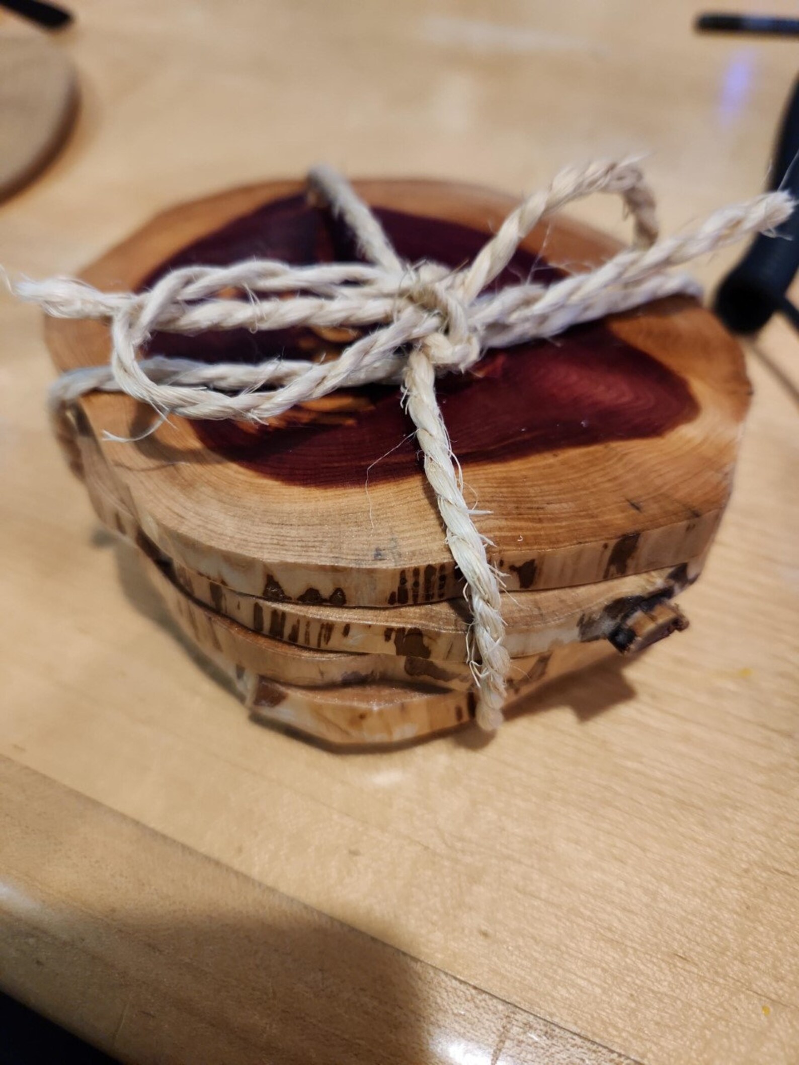 Cedar Live Edge Coasters - Pack of 4 - Etsy