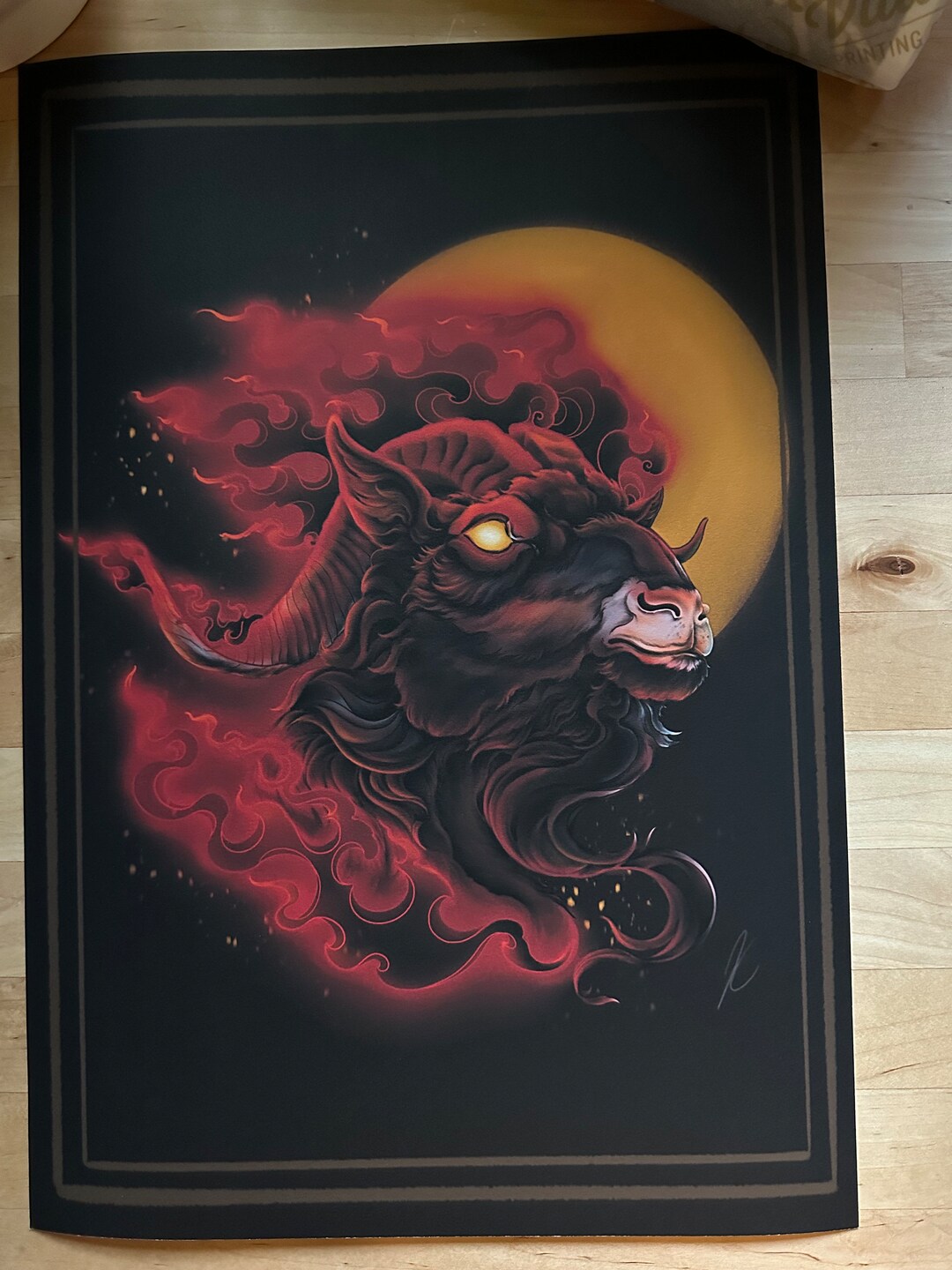 Fire Goat | Tattoo Art | Print | Tattoo Print | Tattoo Artwork | Animal ...