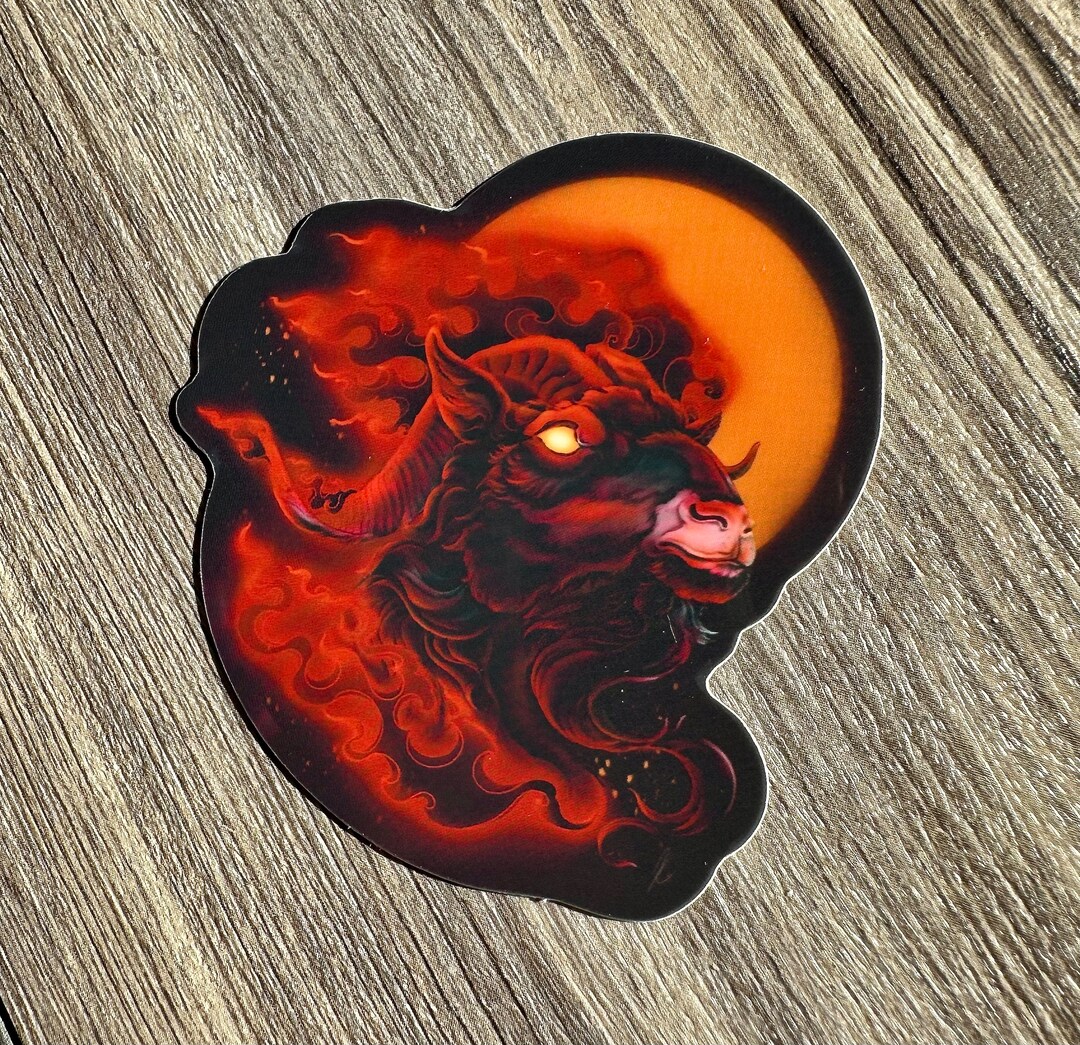 Fire Goat Sticker Slap Decal Water Bottle Laptop Art Goth EDC ...