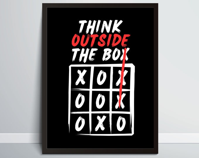 Motivational Poster, Think Outside the Box Poster, Motivational Wall ...