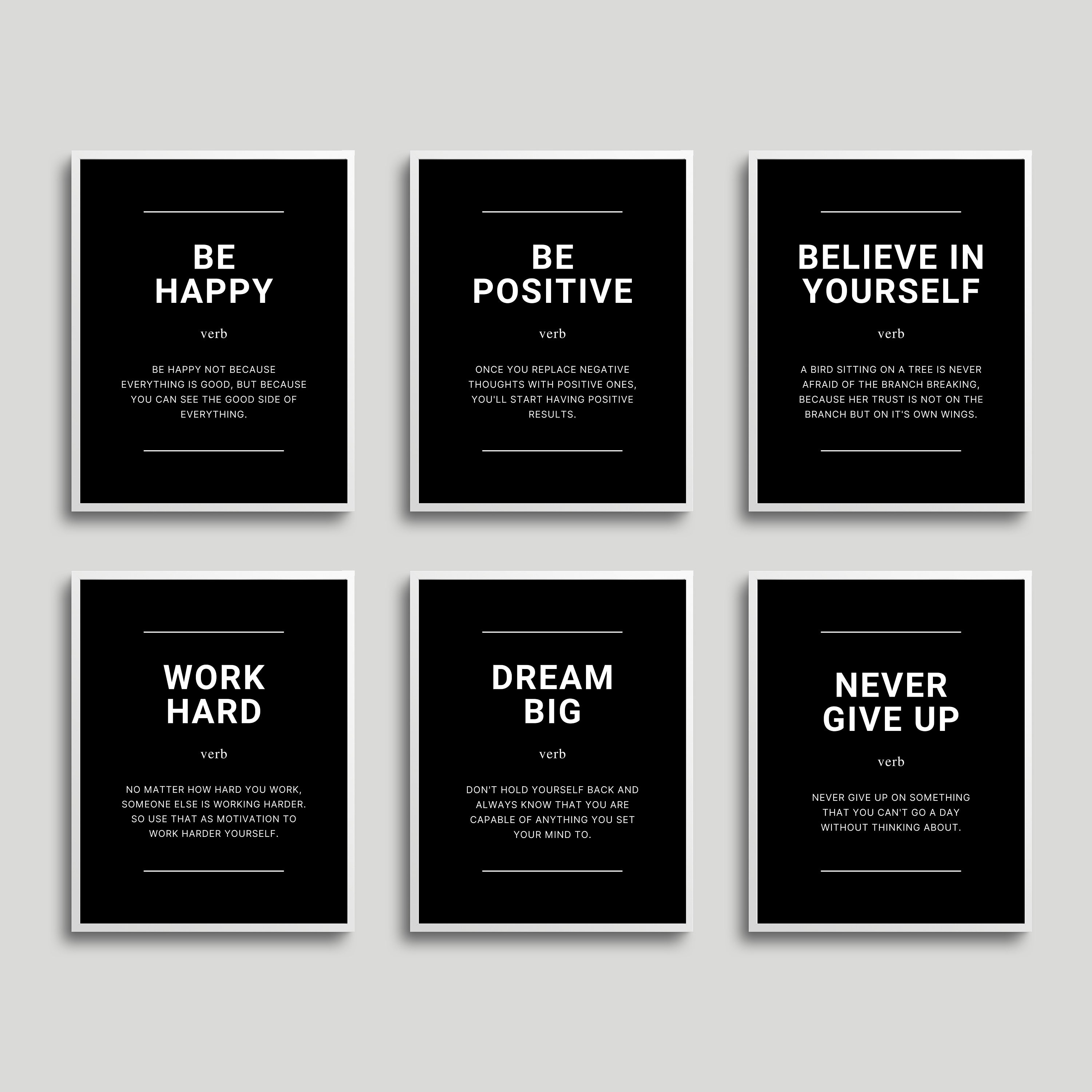 Office Wall Art Set Home Office Wall Decor Motivational Quotes Office ...