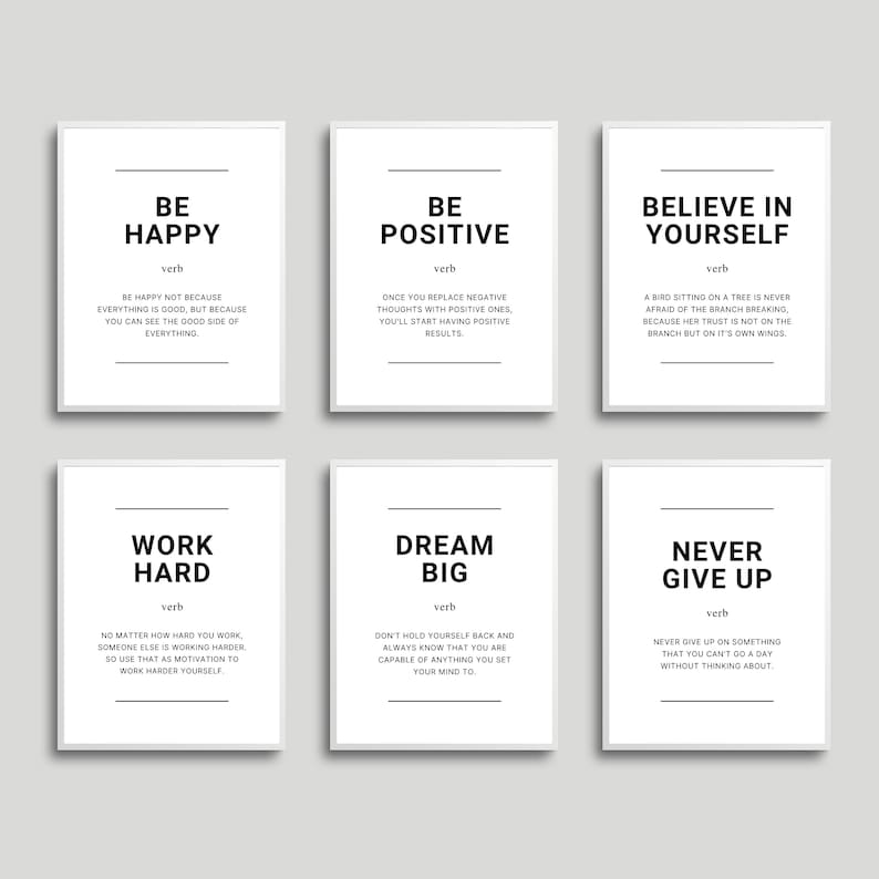 Office Wall Art Set Home Office Wall Decor Motivational Quotes Office ...
