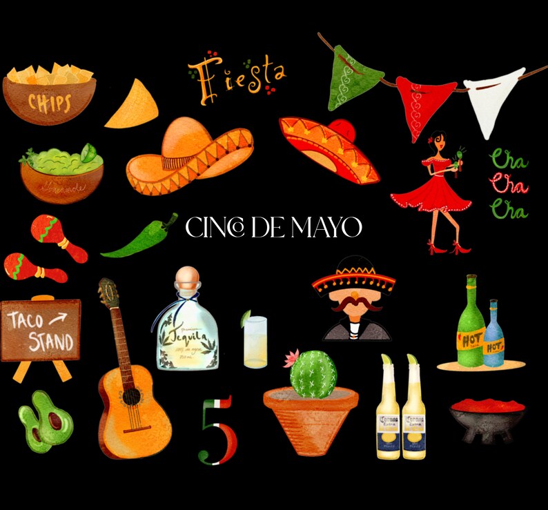 22 Cinco De Mayo Watercolor Clipart Pngs, Cinco De Mayo, Tequila, Shot ...