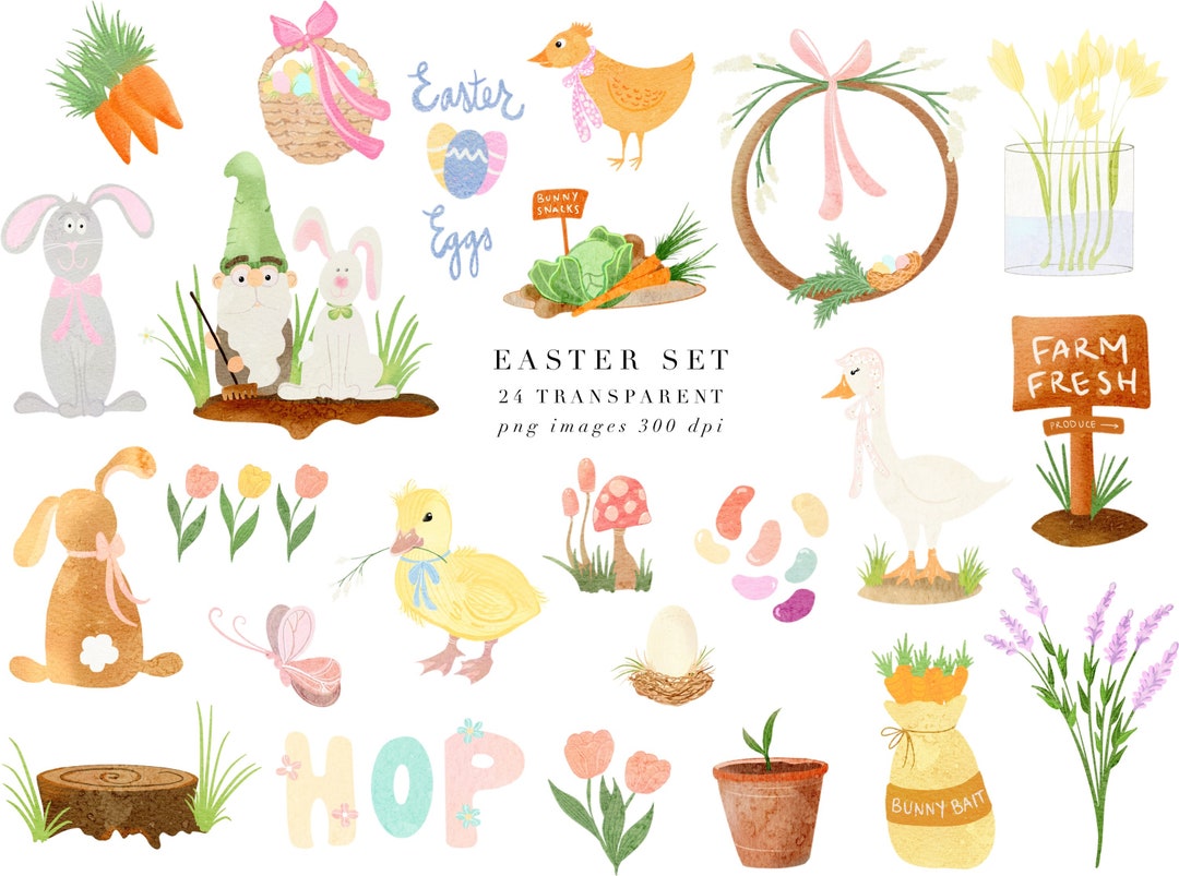 24 Watercolor Easter Clipart PNGS, Easter, Transparent Png Images ...