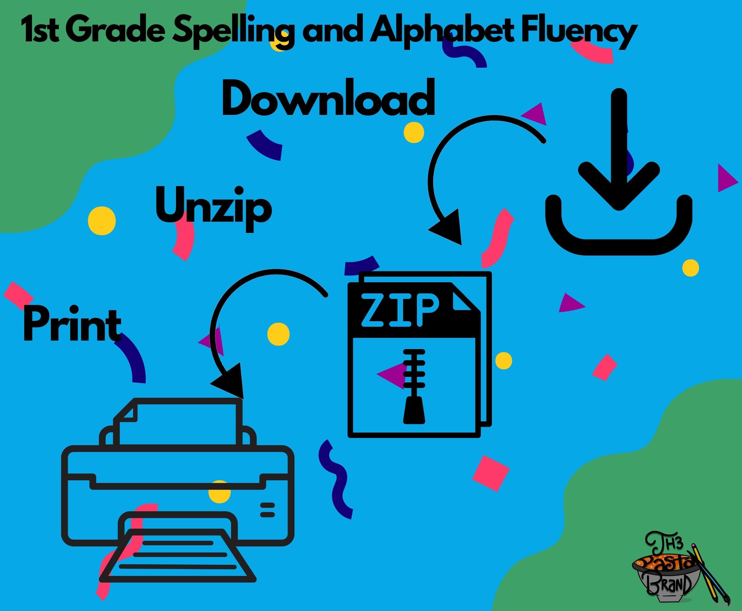 1st Grade Spelling and Alphabe Fluency Worksheets - Etsy