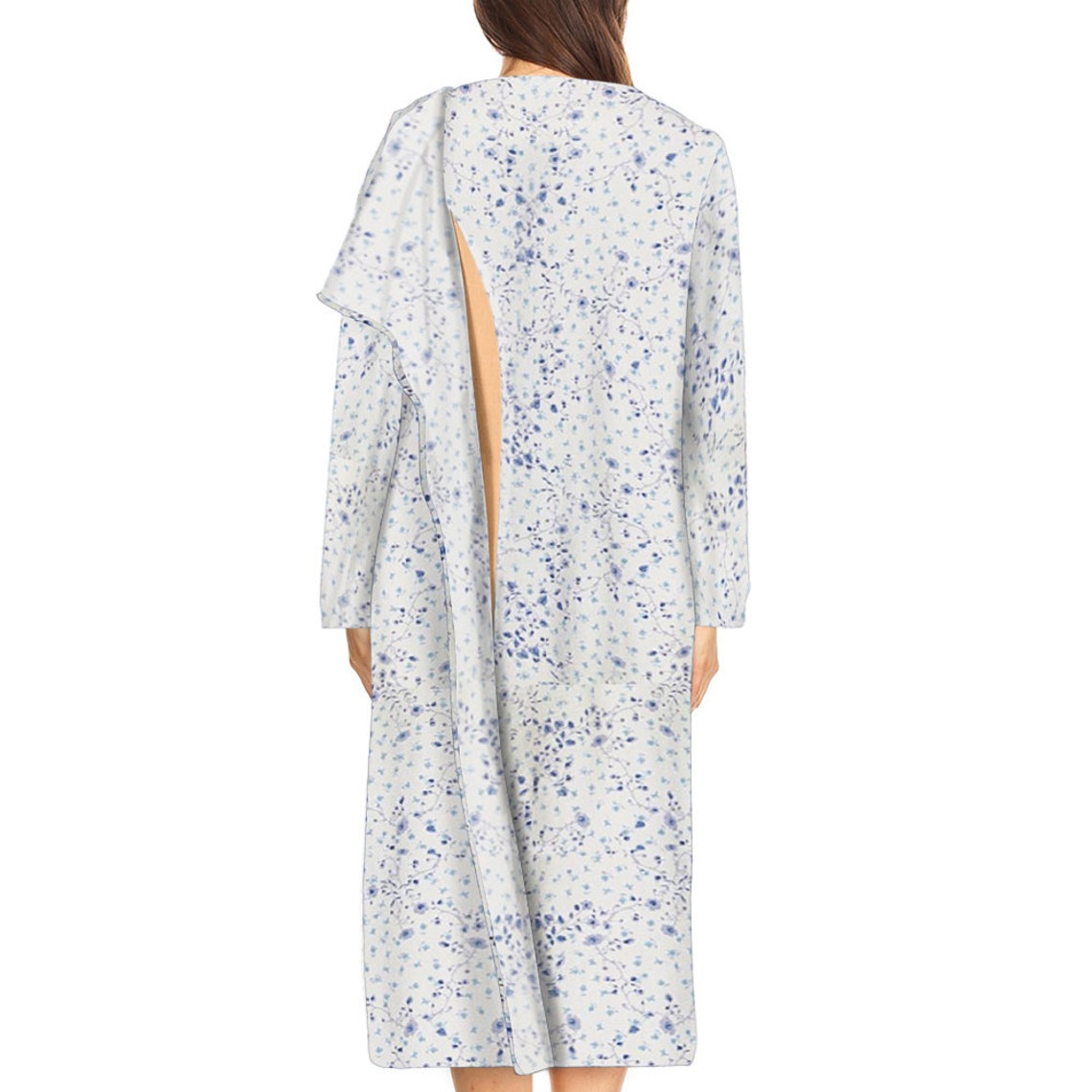 Home Care Line Open Back Nightgown for Women-long Sleeve-assisted ...
