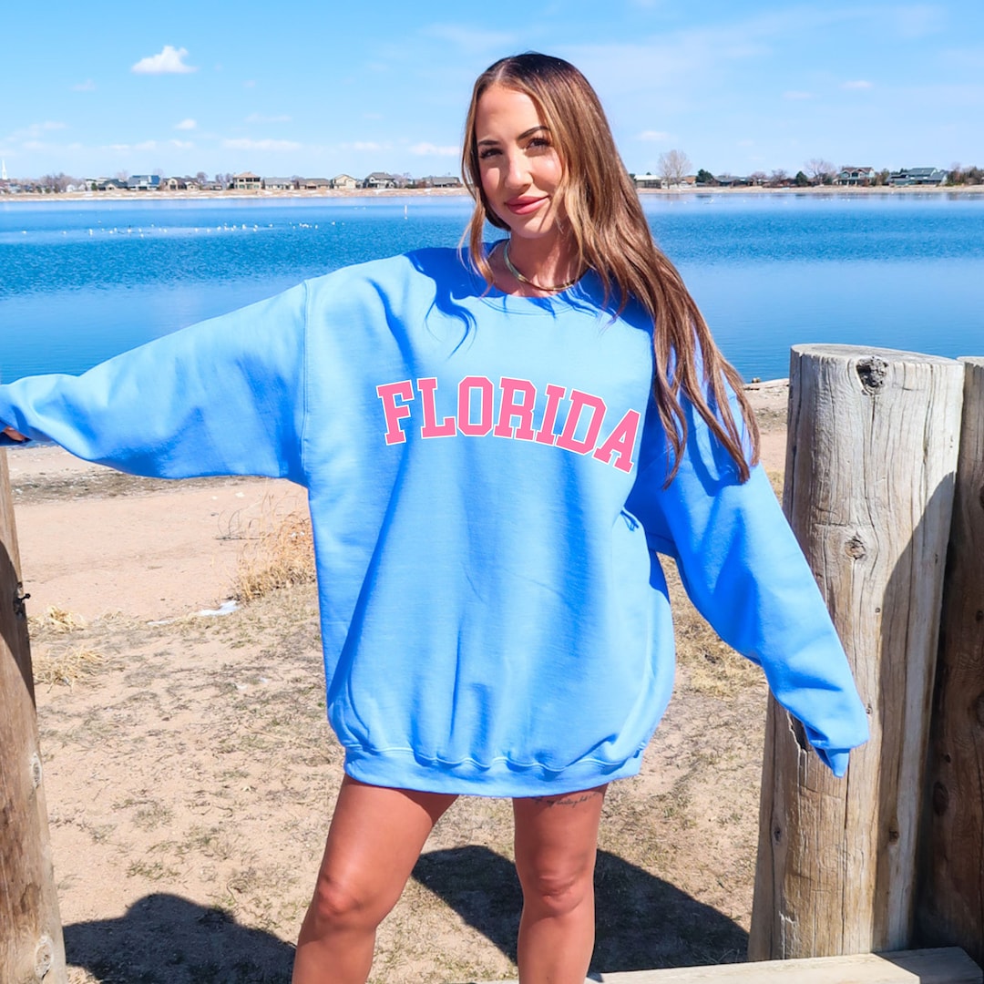 Preppy Florida Crewneck Oversized Summer Sweatshirt Florida Gift - Etsy